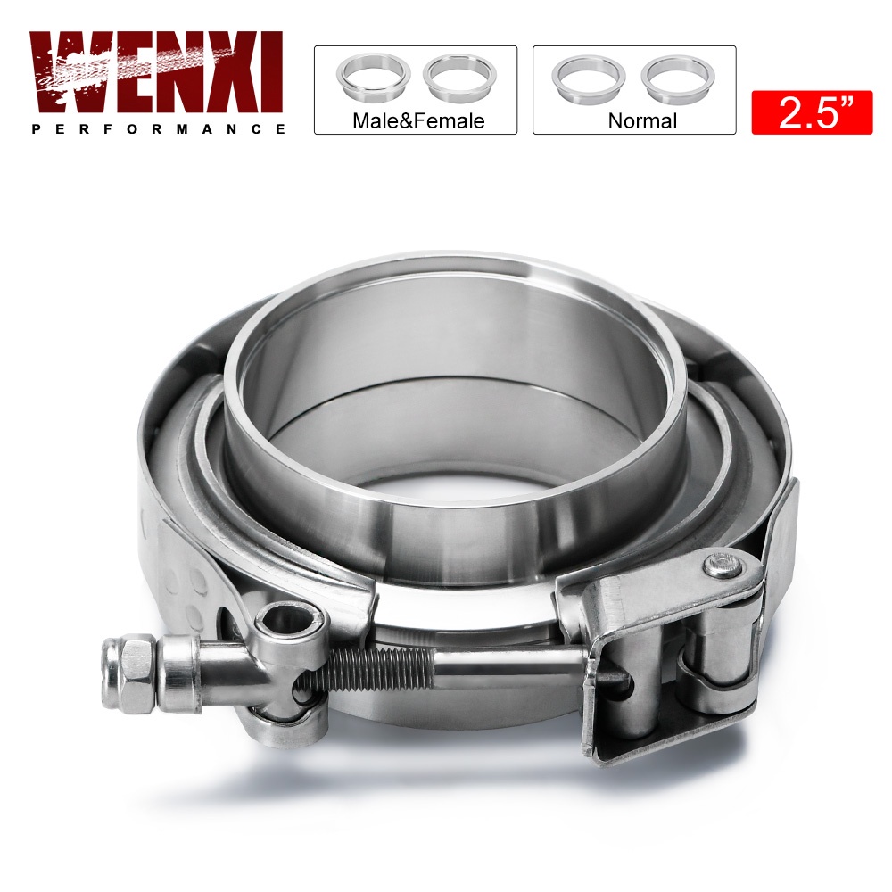 2.5" SUS 304 Steel Stainless Exhaust V Band Clamp Flange Kit QUICK ...