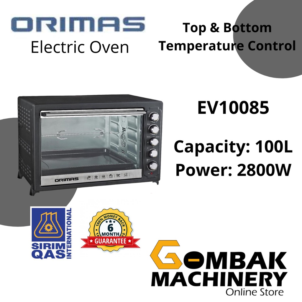 ORIMAS Electric Oven EV10085 100L Top & Bottom Temperature Control -6 ...