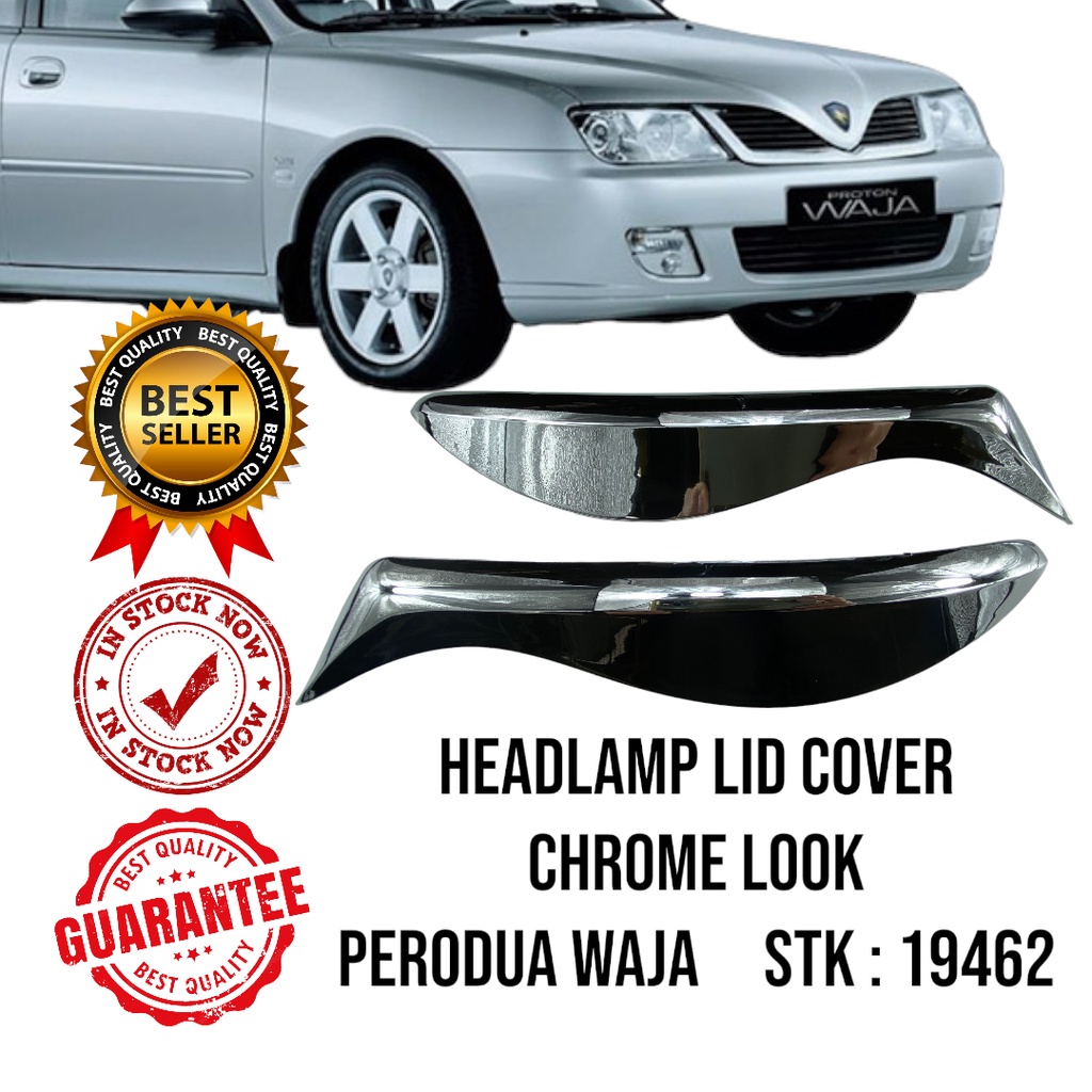 HEAD LAMP LID COVER PROTON WAJA (CHROME LOOK) (2 PCS) | Shopee Malaysia