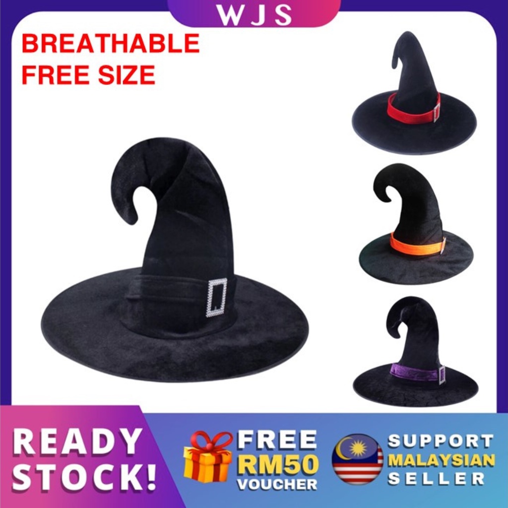 🇲🇾FREE RM50 VOUCHER🎁 MLQ Cosplay Wizard Hat Witch Hat Merlin Hat ...