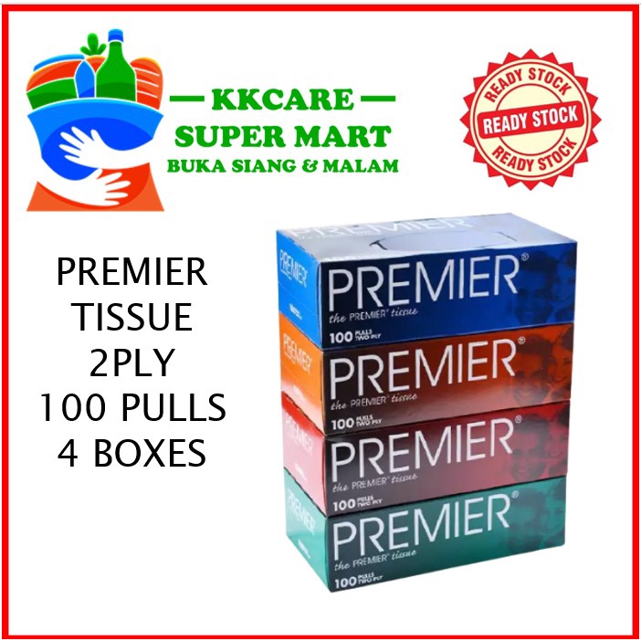 PREMIER Tissue 100 Pulls 2 Ply 4 Boxes 组织 | Shopee Malaysia