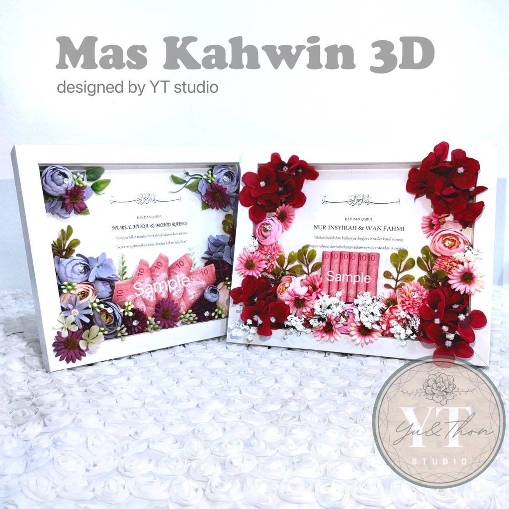 READY STOCK 😍3D Frame Maskahwin/Frame Duit HANTARAN/Mas Kahwin/Gubahan ...