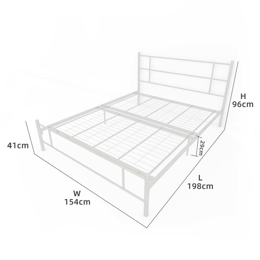KitchenZ 3V Queen Bed Frame Katil Besi Katil Kayu Katil Murah Powder ...