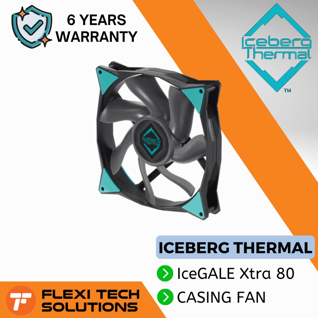 Flexi Tech ICEBERG THERMAL IceGALE Xtra 80mm PWM Case Fan Black ...