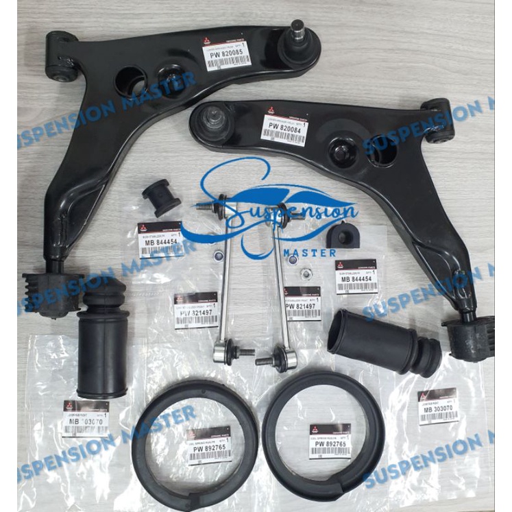 10 IN 1 SET - FRONT LOWER ARM/LINK/BUSH/COIL SPRING RUBBER/COVER ...