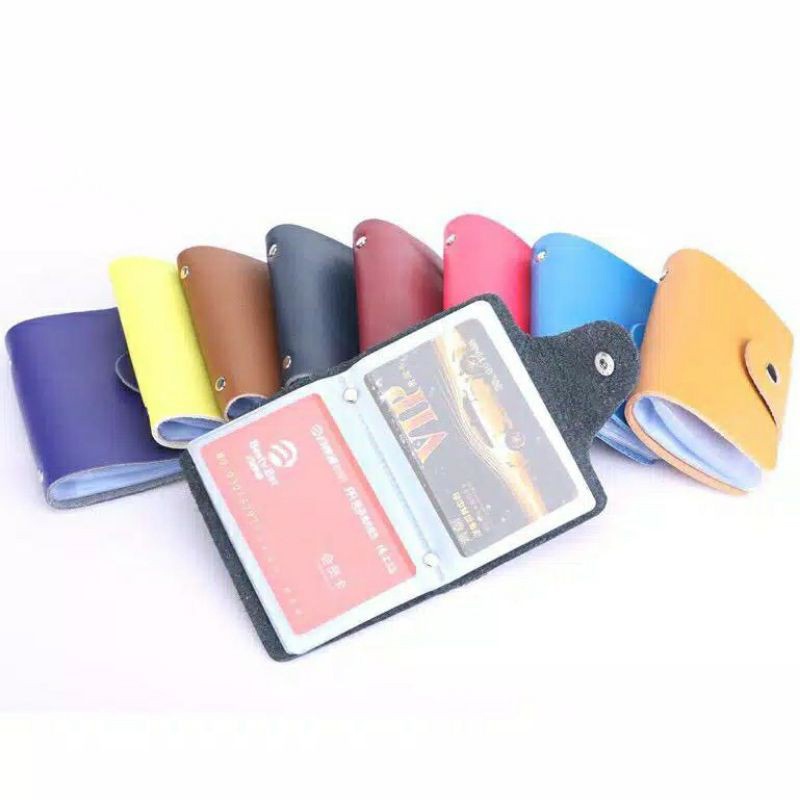 Portable Mini Wallet 24 Slots PU Leather Cards Holder IC License Debit ...