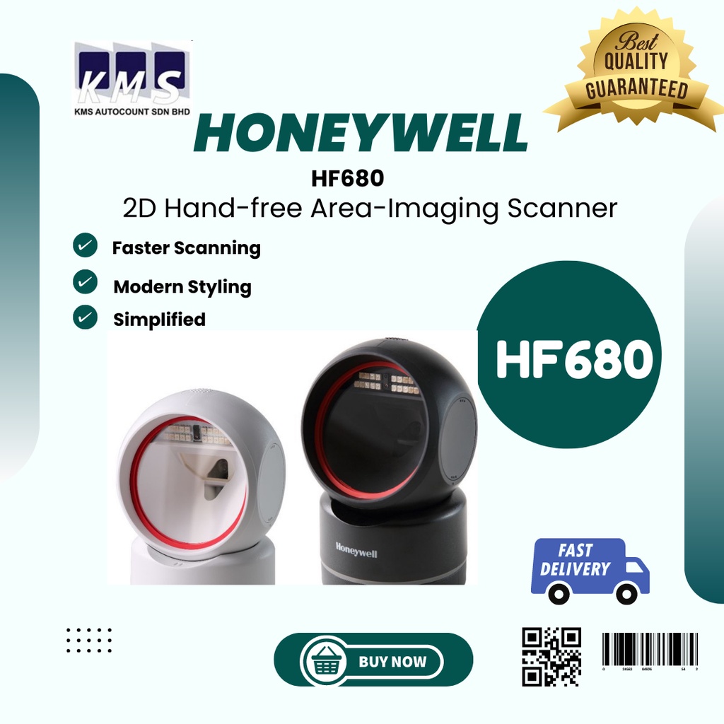 Honeywell Orbit HF680 1D/2D QR Barcode Scanner Hands-Free Area-Imaging ...
