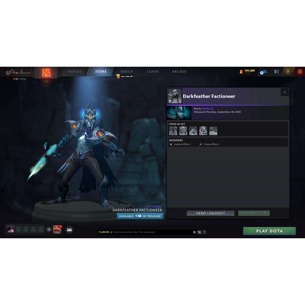 Phantom Assassin Darkfeather Factioneer DIRETIDE CACHE | Shopee Malaysia