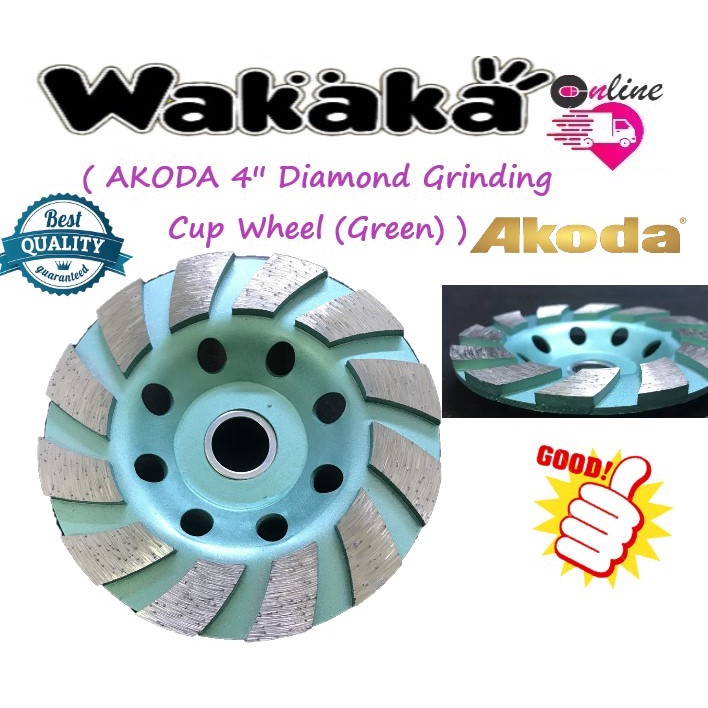 AKODA 4'' Diamond Grinding Cup Wheel (Green) | Shopee Malaysia