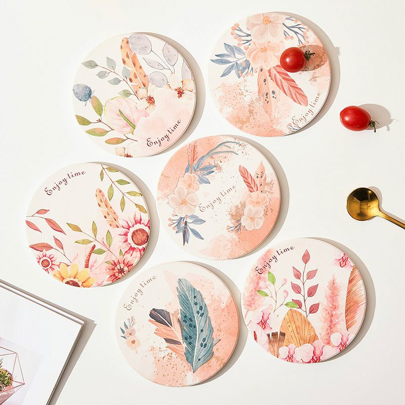 CERAMIC CUP COASTER BOHEMIAN/ MARBLE STYLE - 1PCS | Shopee Malaysia