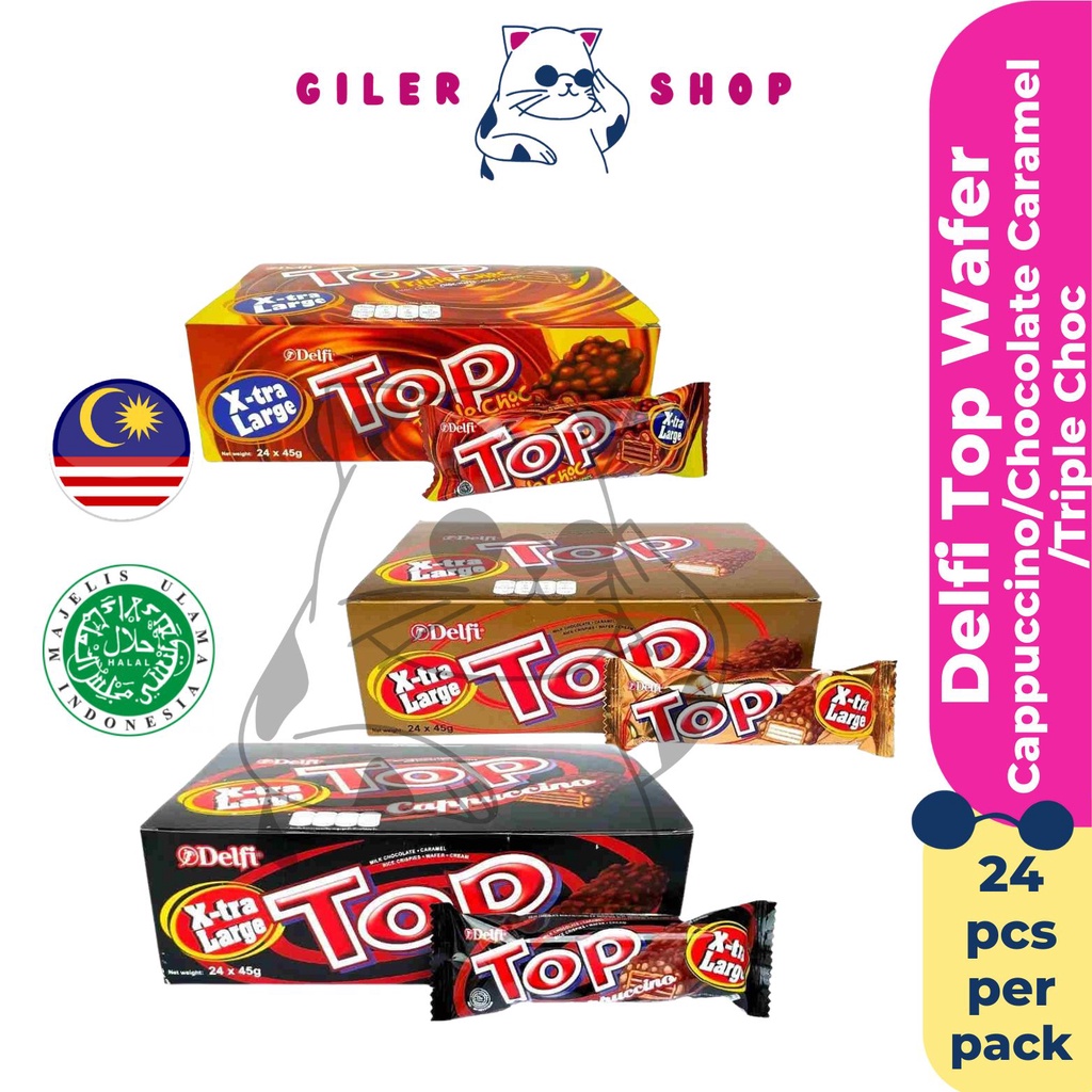 Top Choco Wafer Delfi x24pcs Choco Crispies Triple Choco Milk Chocolate ...