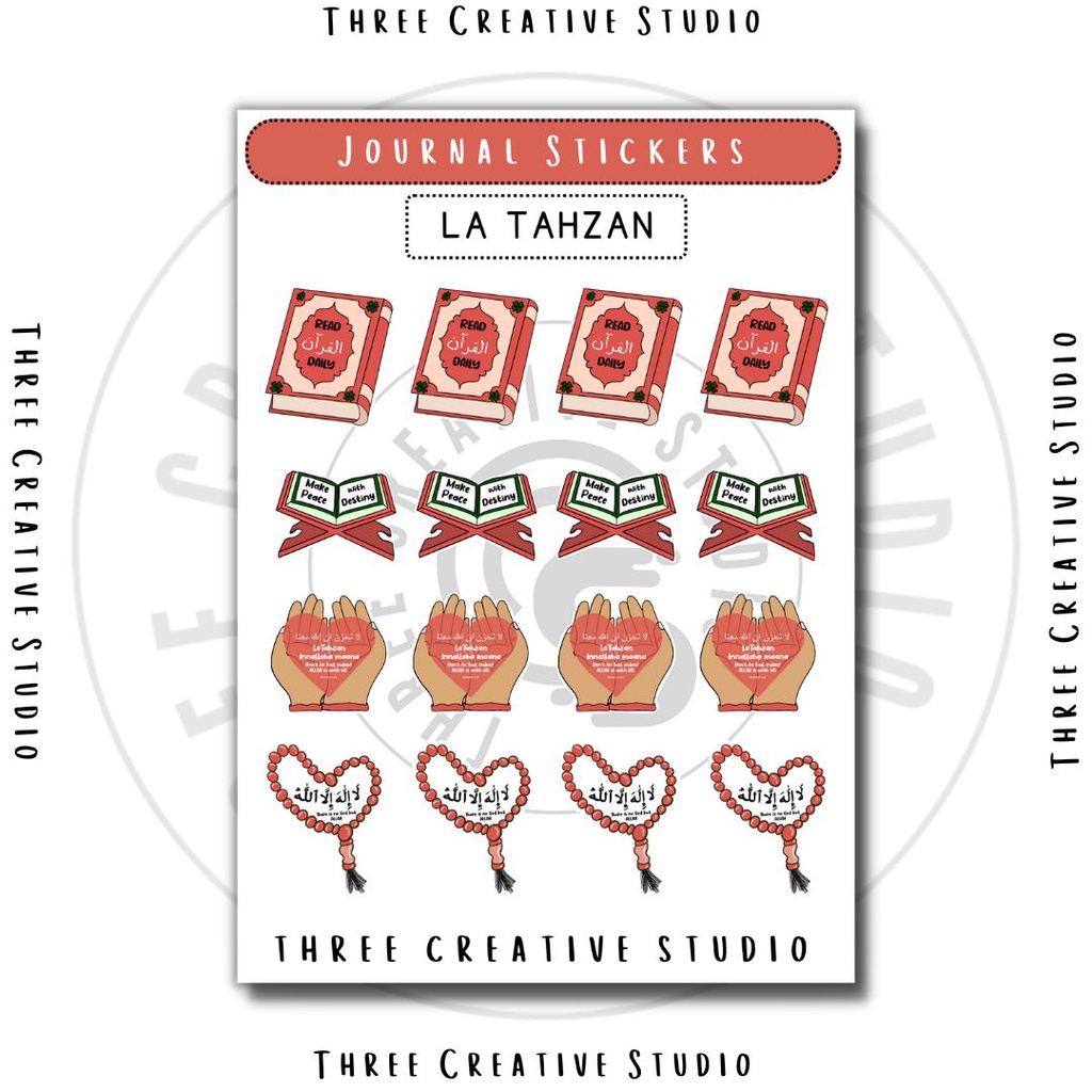 LA TAHZAN STICKER SHEET| Islamic Stickers | Journal Stickers | Diary ...