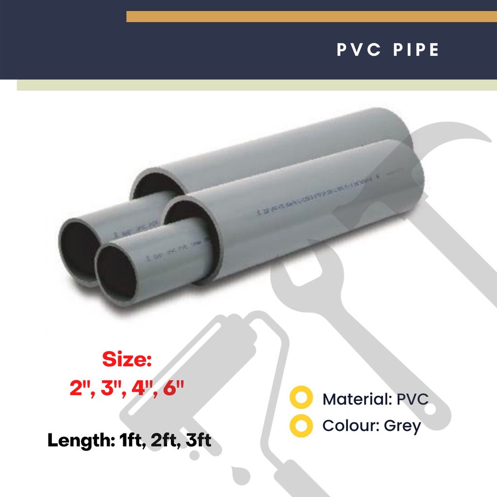 PVC Pipe | Paip Kelabu 2", 3", 4", 6" Class B Class D | Shopee Malaysia