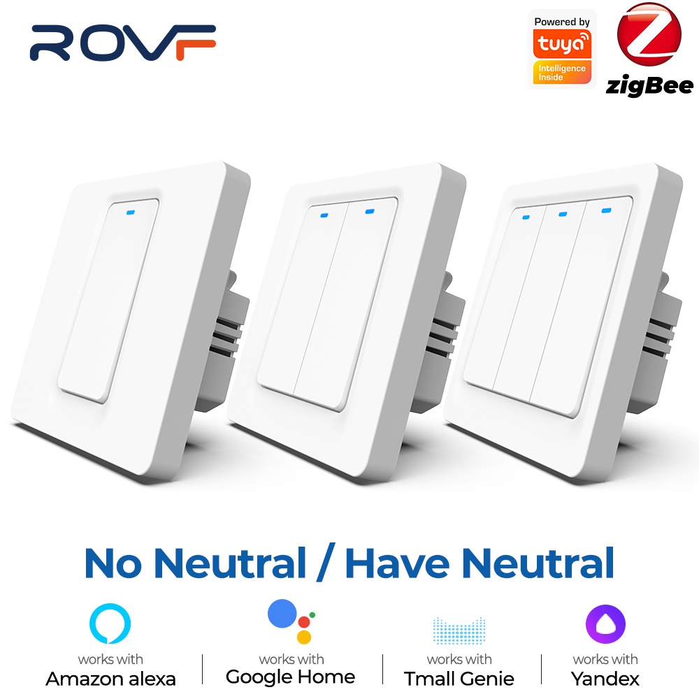 ROVF Smart Switch Tuya ZigBee No Neutral Wire No Capacitor Needed Smart ...