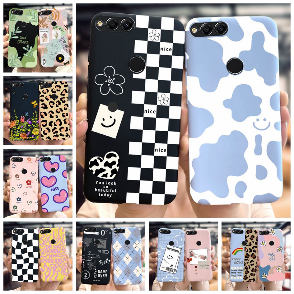 Cute Cow Soft Phone Case Honor 7X Casing Silicone Bumper Honor7X BND ...
