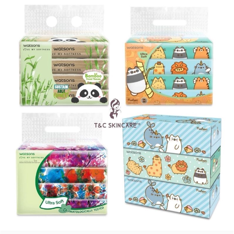 Watsons Bamboo Travel Tissues 3ply x 50s x 4 Pack | Shopee Malaysia