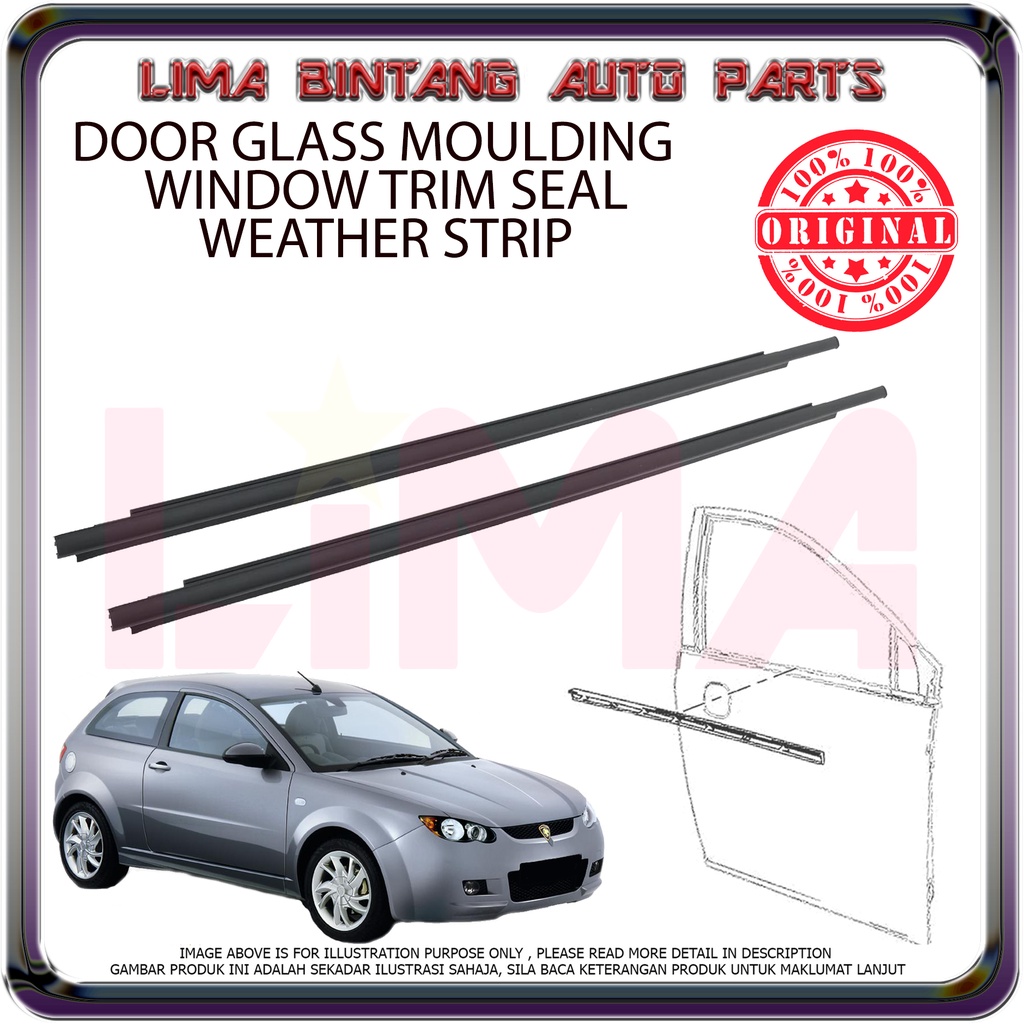 Proton Satria Neo Door Glass Moulding , Weatherstrip ( Outer ...
