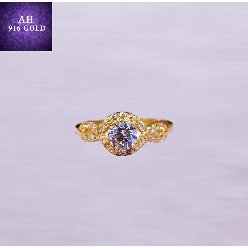 Cincin Tunang Emas 916 Size 13/Merisik/Kahwini/Nikah/Engagement Ring ...