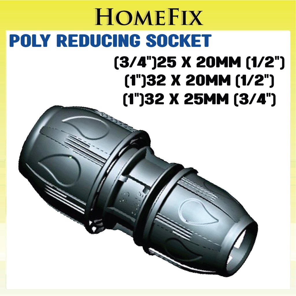 Poly Reducing Socket Coupler PP Poly Water Connection Fitting 20mm 25mm ...