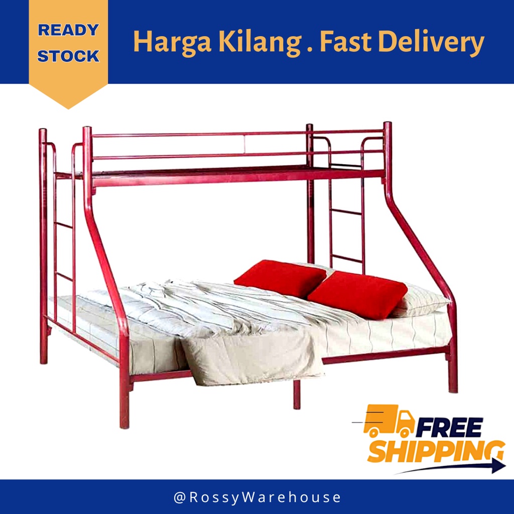 Color Bunk Bed / Katil Ibu Anak Hostel / Bunk Bed Budget Bed Katil Besi ...