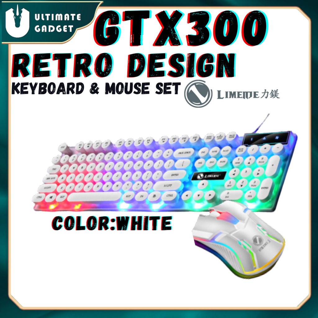 GTX300 Gaming Keyboard & Mouse Set Combo Limeide GTX-300 RGB Colourful ...
