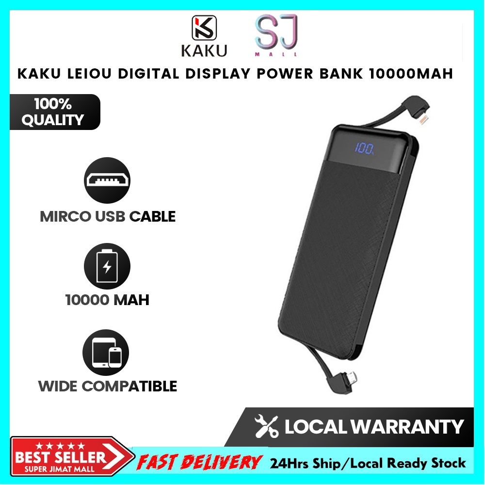 IKAKU KAKU Leiou Series LED Digital Display Power Bank with Lighting ...
