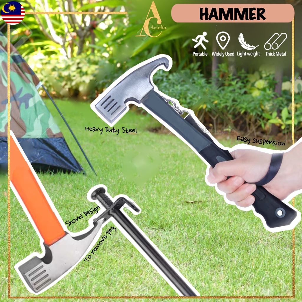 [NEW] Multi-Usage Hammer Outdoor Camping Flysheet Tarp Ground Nail ...