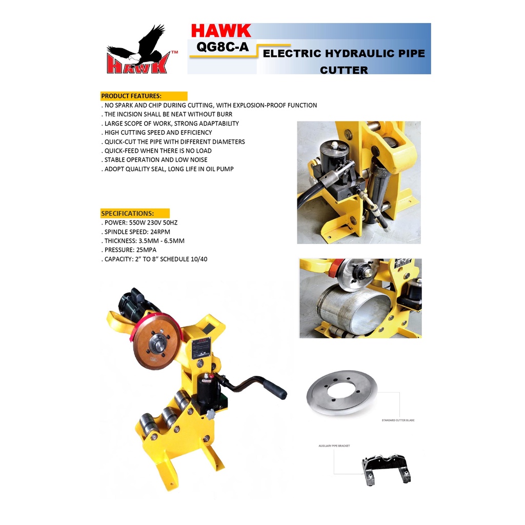 Hawk Electric hydraulic Pipe Cutter QG8C-A | Shopee Malaysia