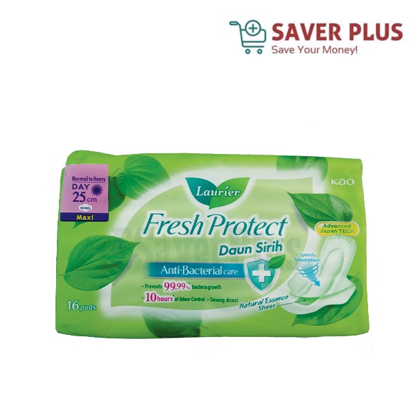 Laurier Fresh Protect Maxi Long Wing Daun Sirih 16's (25cm) | Shopee ...
