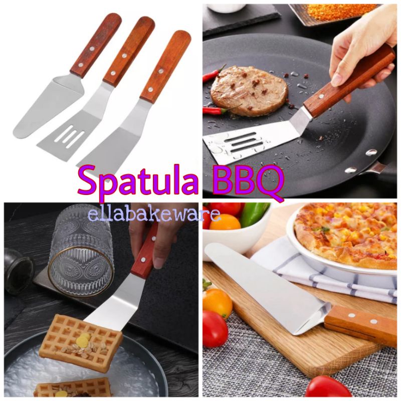 Spatula TEPPANYAKI BBQ GRILL Griller STEAK PIZZA WAFFLE Spoon Stilt ...