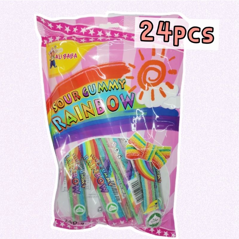 Ali Sour Rainbow Gummy belt gula jelly 24pcs | Shopee Malaysia