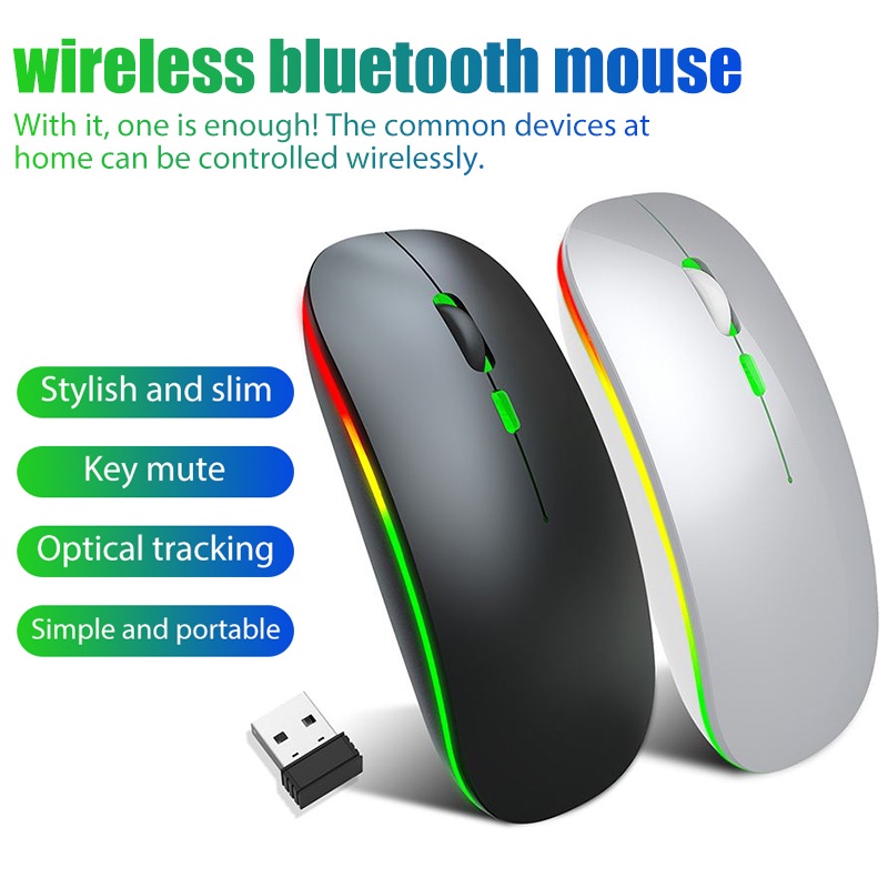 Bluetooth Wireless Mouse Ergonomic Gamer Gaming Mouse Rechargeable ...