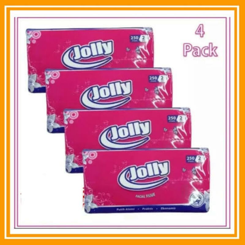 Jolly JOLLI TISSUE TISSUE Package Contains 4 Packs 250 SHEETS 2 PLY ...