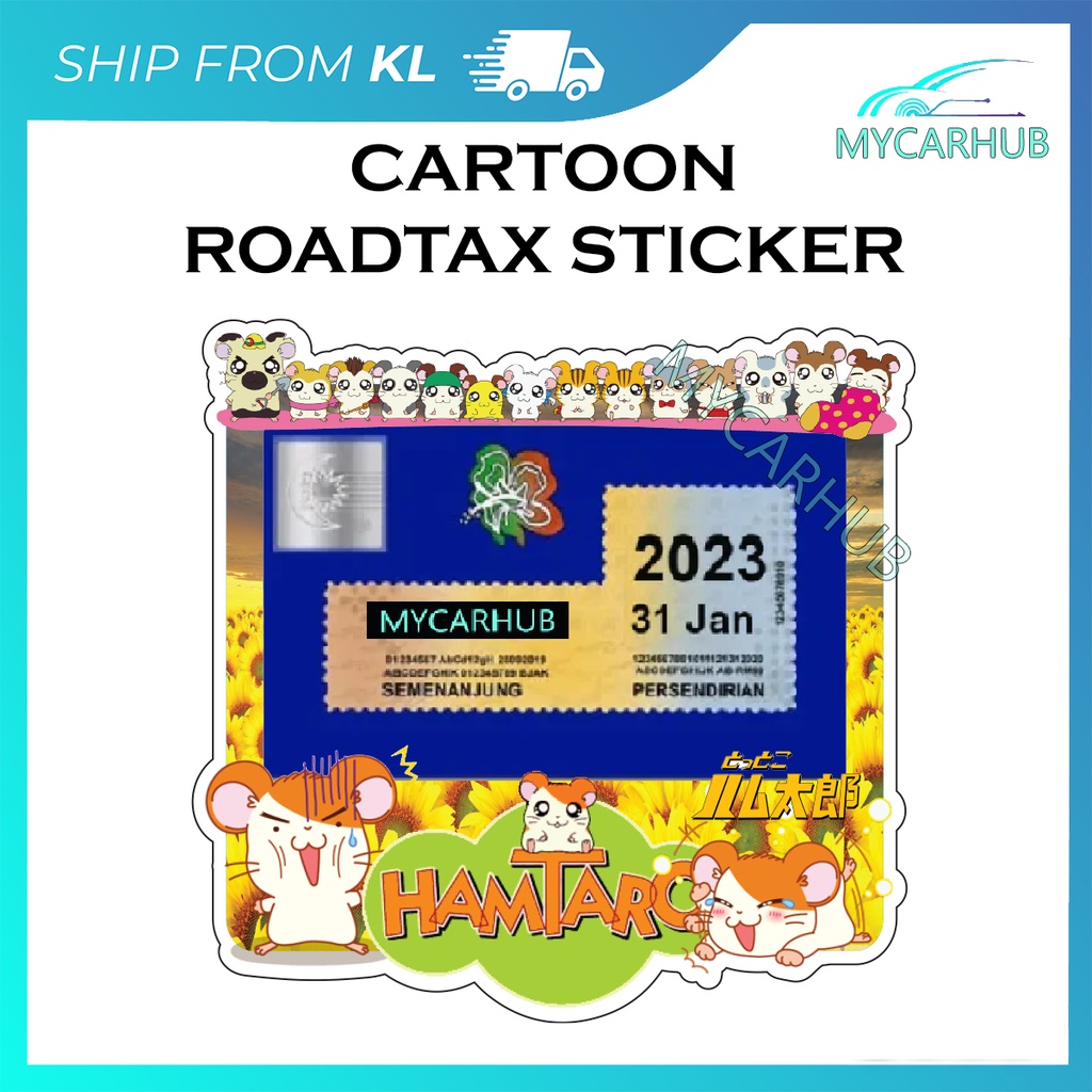 Japan Cartoon Cute Mouse Design Roadtax Sticker Pelekat Roadtax Rekaan ...