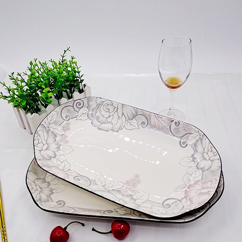 (2 Pieces) Underglaze Color Fish Dish Healthy Porcelain Steamed Fish ...