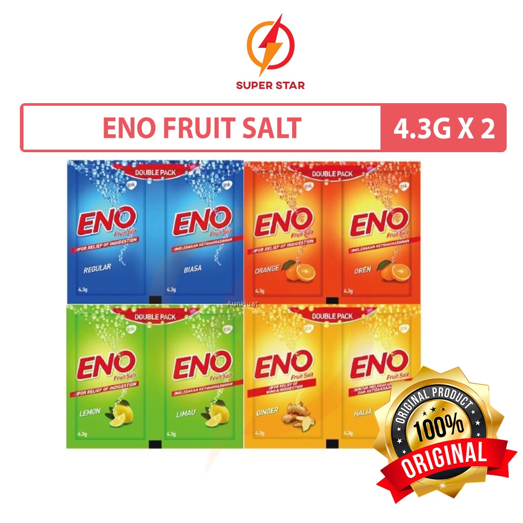 Eno Powder sachet 4.3g x 2 (Original/Lemon/Ginger/Orange) | Shopee Malaysia