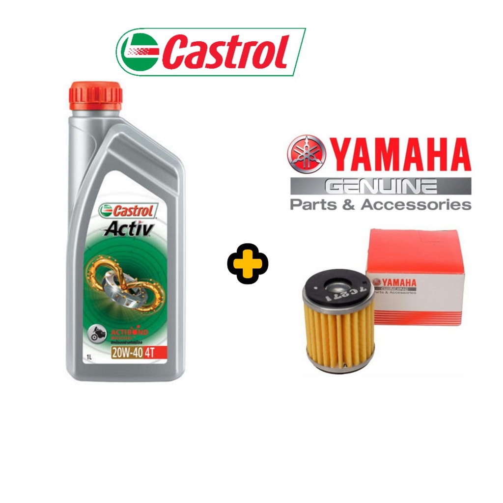 CASTROL ACTIV 4T 20W40 AND + OIL FILTER (Y15/LC135/R15) | Shopee Malaysia