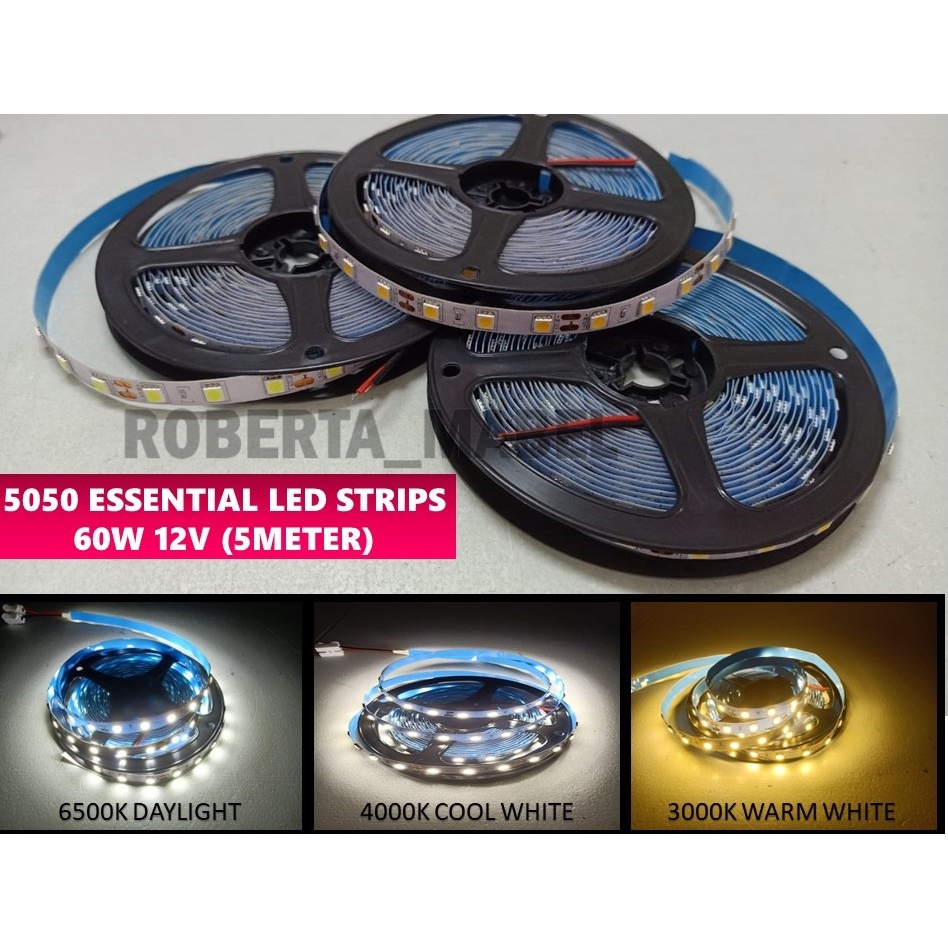【5METER】DC 12V SMD5050 60LEDs LED Flexible LED Light Strip Lampu LED ...