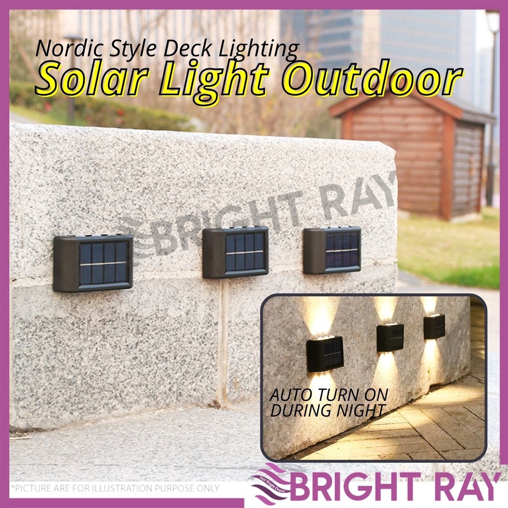 [2PC] SOLAR IP65 LED Light Up Down Outdoor Lighting Wall Light Outdoor ...