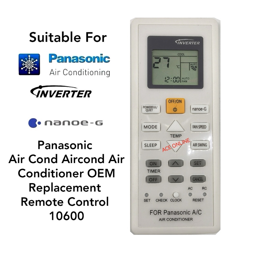 Panasonic Air Cond Aircond Air Conditioner Remote Control 10600 (OEM Or ...