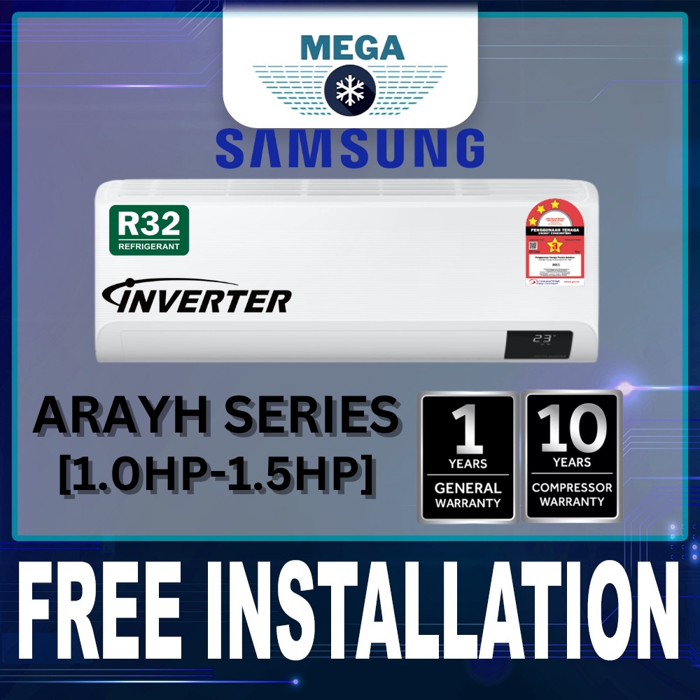 [FREE INSTALLATION] Samsung Aircond R32 RAC S-Inverter Premium (1.0HP ...