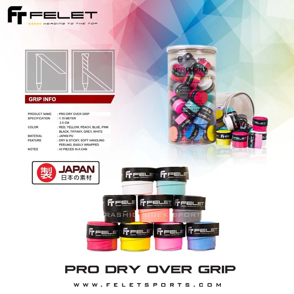 FELET Pro Dry Overgrip 100%ORIGINAL Made in Japan | Shopee Malaysia