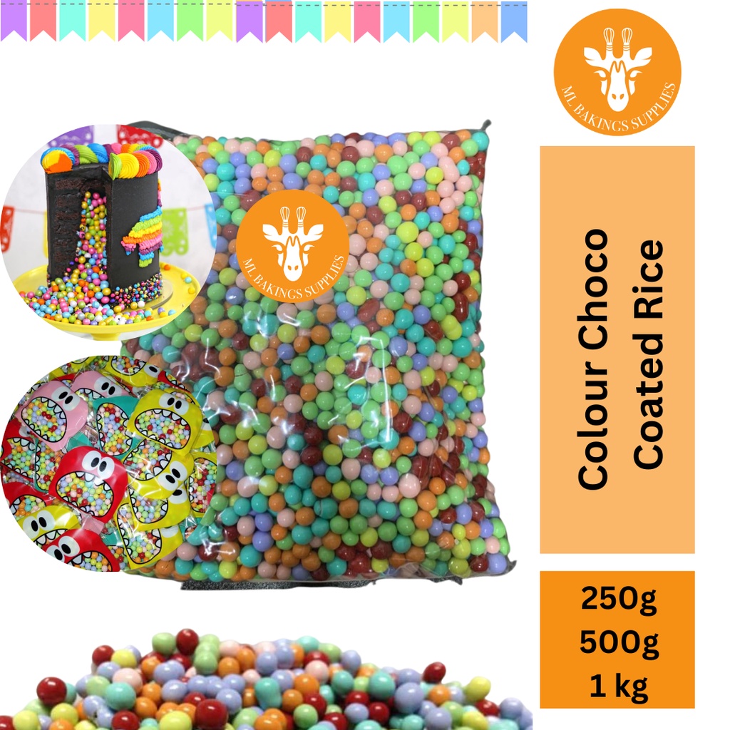 Colour Chocolate Coated Rice Cracker Chocolate Crispy Ball/ Coklat 250g ...