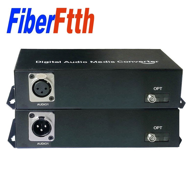 Balanced XLR audio to fiber optic Transceiver and Receiver balanced audio over media converter ...