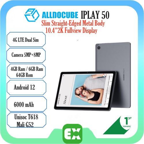 Alldocube iPlay 50 10.4" 2K Fullview Display 4GB/6GB Ram + 64GB/128 Rom ...