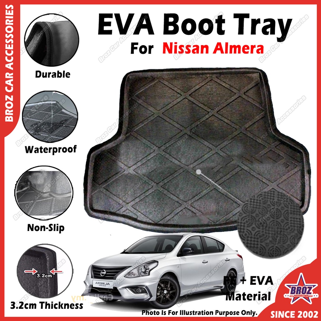 For Nissan Almera EVA Copolymer Car Boot Tray Trunk Tray Luggage Cargo ...