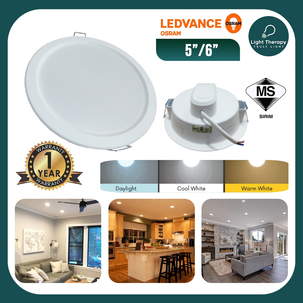 5inch/6inch Ledvance Osram LED Downlight Lampu Siling Plaster Recessed ...