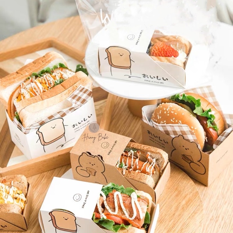 Kotak Bekas Roti Korean Breakfast Toast Box Burger Box Sandwich Box ...