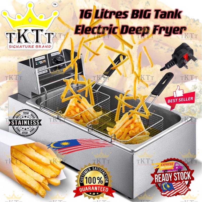 TKTT 16L Auto Big Commercial Electric Deep Fryer Single Tank Multi ...