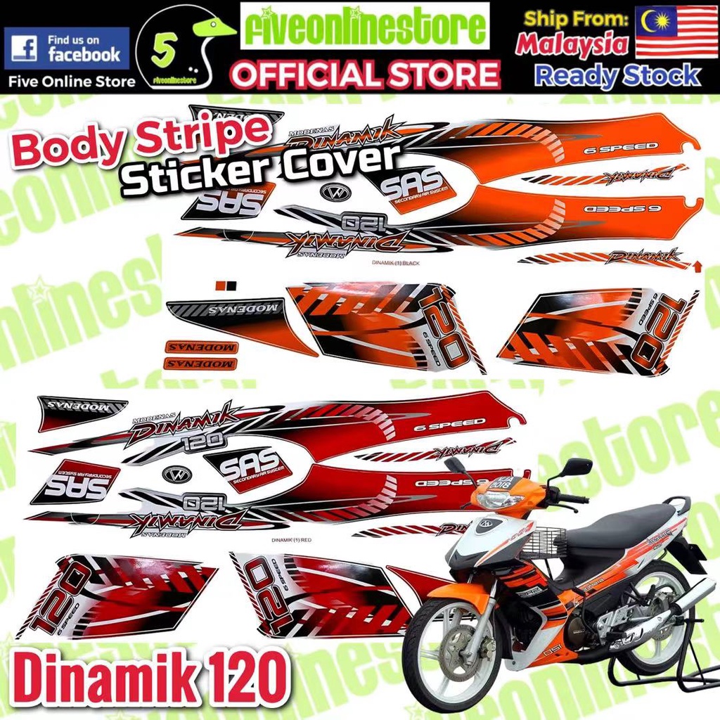 Modenas Dinamik Sticker (1) Dinamik120 Dinamik 120 Body Coverset Cover ...